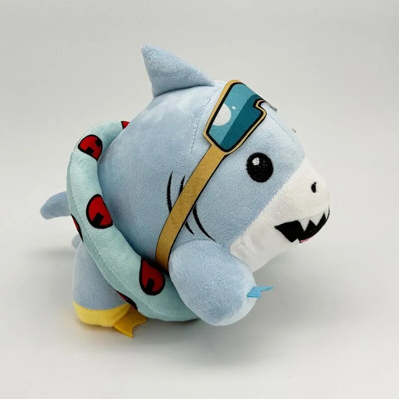 Мягкая игрушка Jeff the Land Shark, 8-дюймовая плюшевая акула с очками и спасательным кругом