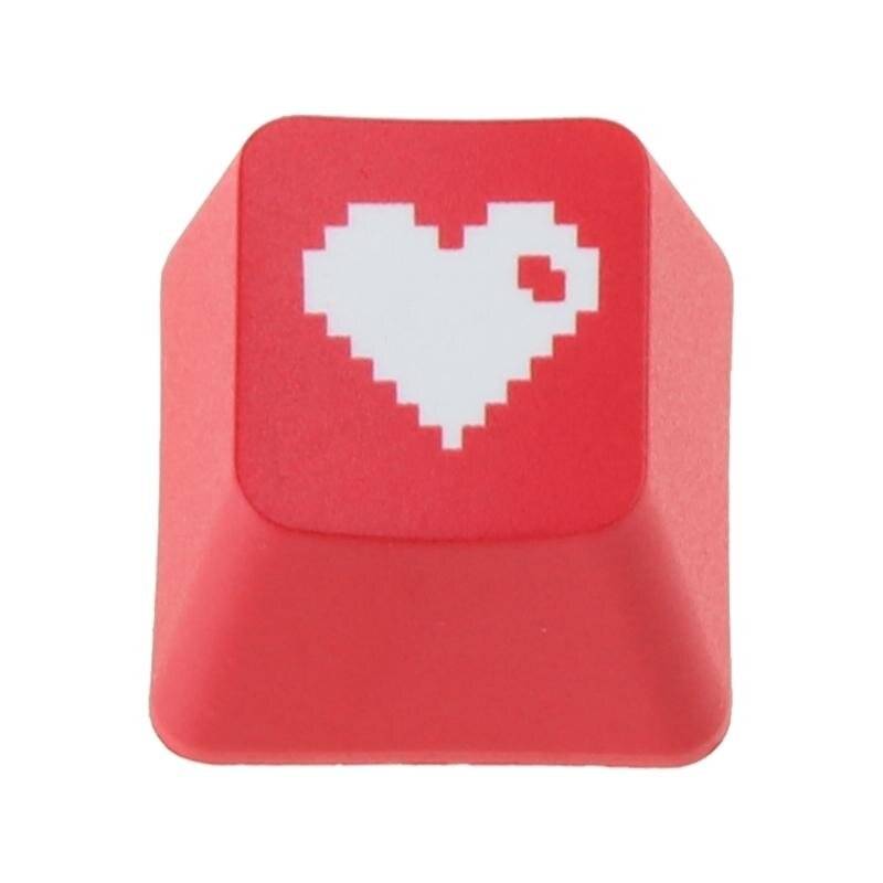 Клавиши PBT красные с сердечками Pixel Heart для механических клавиатур, высота OEM R4, ретро-стиль, замена оригинальных колпачков, DIY для ПК
