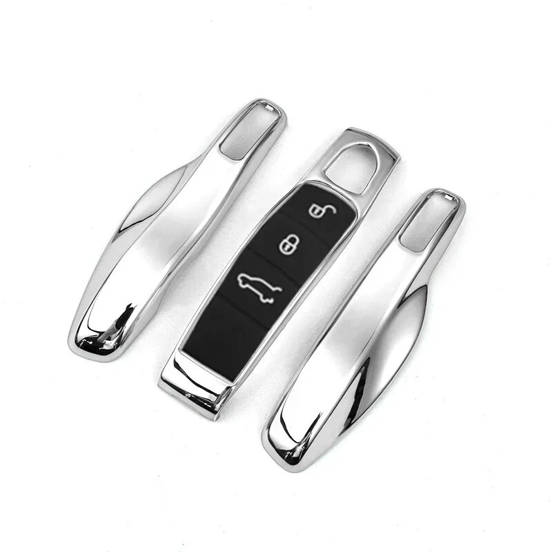 Чехол для ключа Porsche Cayenne, mirror silver, 4шт
