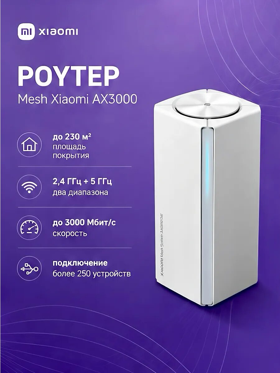 Ротуер Mesh-система AX3000 (1 шт) Wi-Fi 6, 3000 Мбит/с