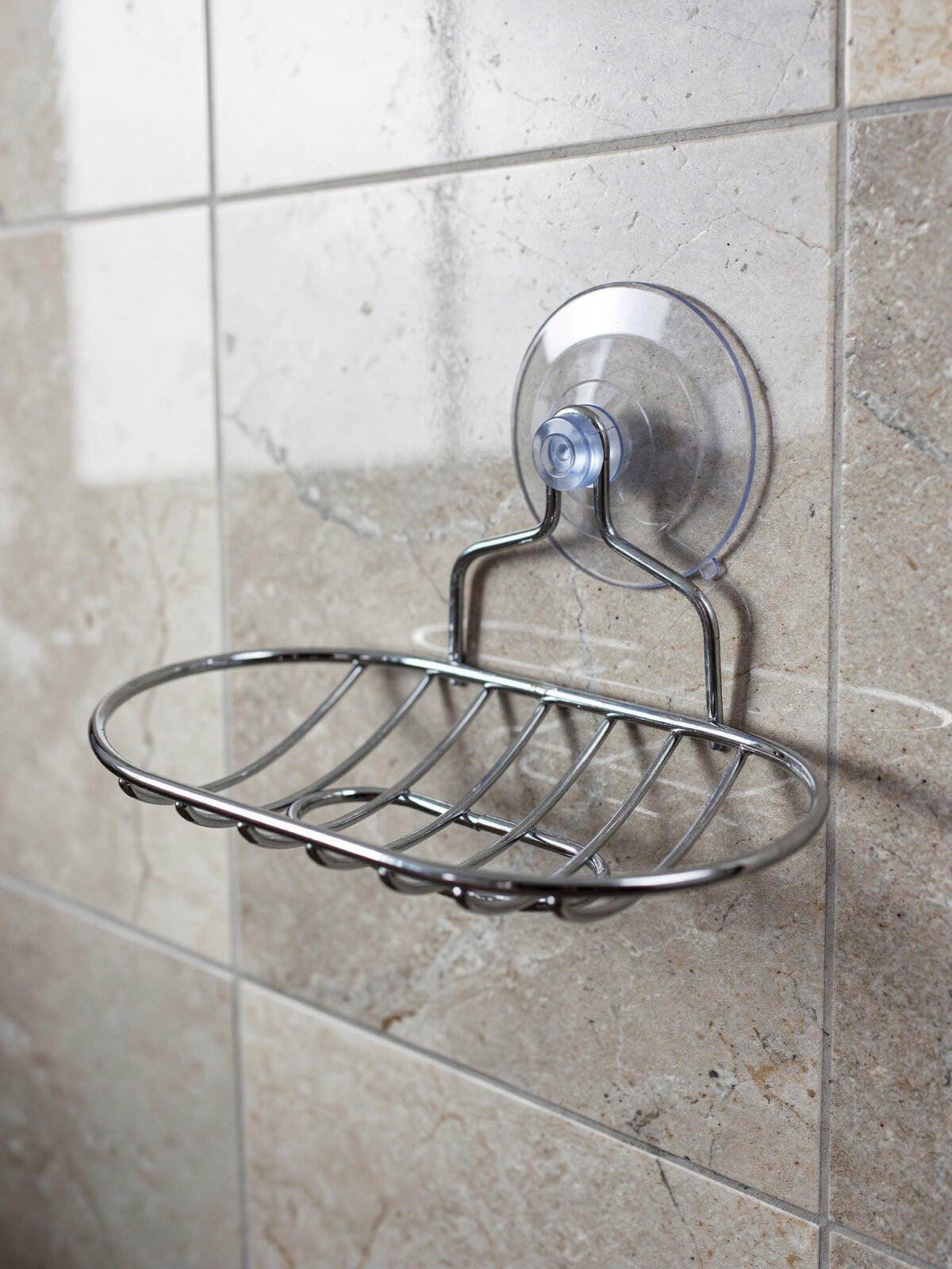 Мыльница настенная Joy Home, хромированная, 14x10x9 см, на присоске