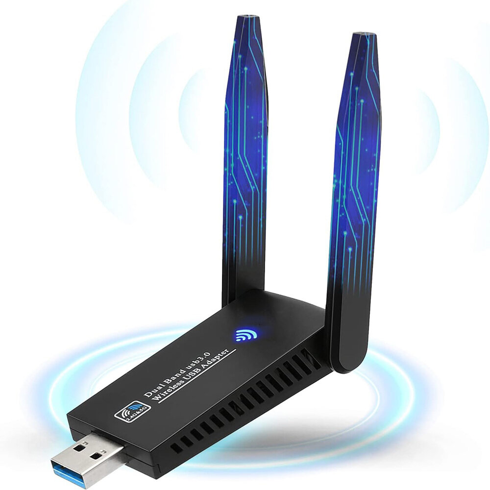 Беспроводная сетевая карта USB AC1300 1300 Мбит/с, черный цвет