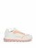 Кроссовки MOSCHINO Perforated panelled sneakers, размер 39, бежевый/белый