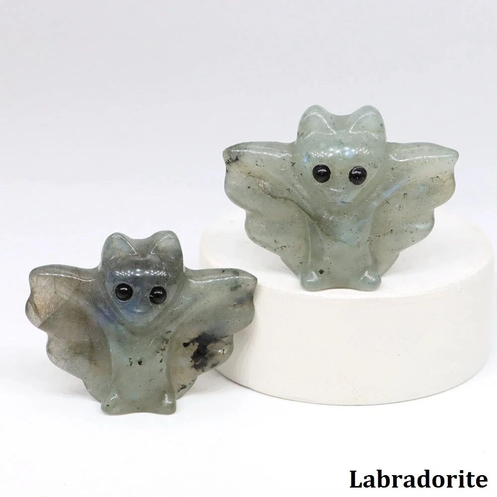 Мини-статуэтка летучей мыши из камня 1.5", для дома 1pc, Labradorite