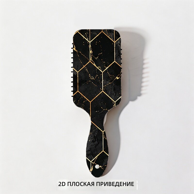 Расческа для волос из обсидиана с золотыми прожилками, антистатическая, для распутывания и объема, портативная, 1 шт