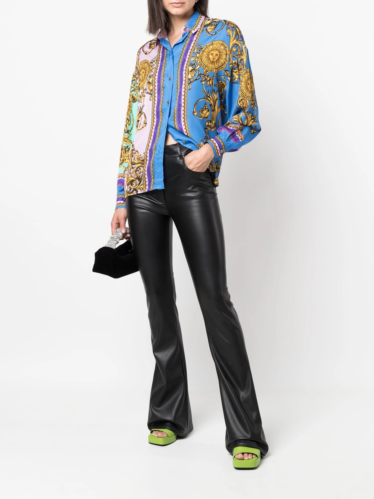 Рубашка Versace Jeans Couture Baroque, размер 42, Синий принт — фото 1