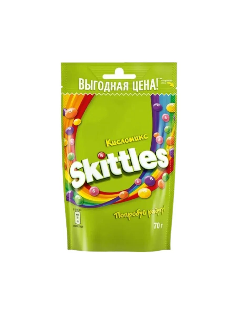Skittles Конфеты жевательные, кисломикс с фруктами, 70 г