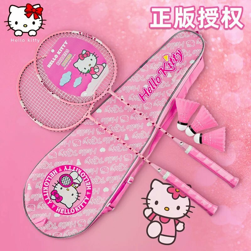 Аутентичный набор ракеток для бадминтона Hellokitty KT Hello Kitty для взрослых, детей и девочек, милая двойная ракетка