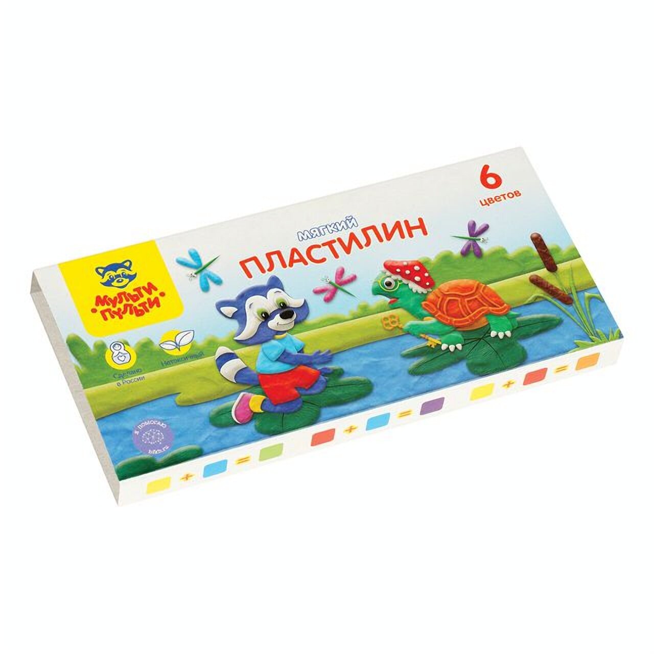 Пластилин мульти-пульти енот в сказке 06 цв 72г со стеком картон