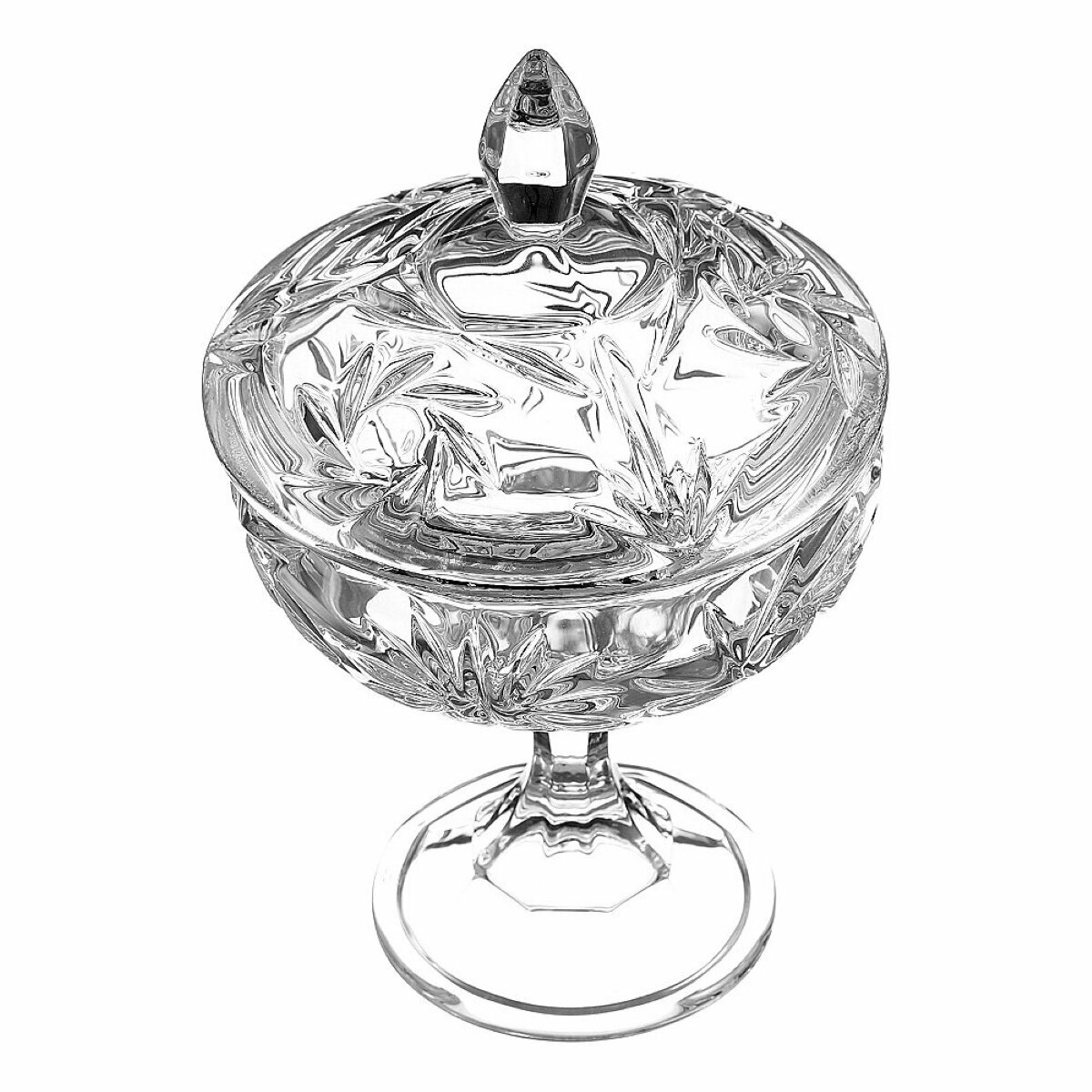 Ваза для конфет на ножке с крышкой "Пинвилл" 24 см, 1 шт. Crystalite Bohemia