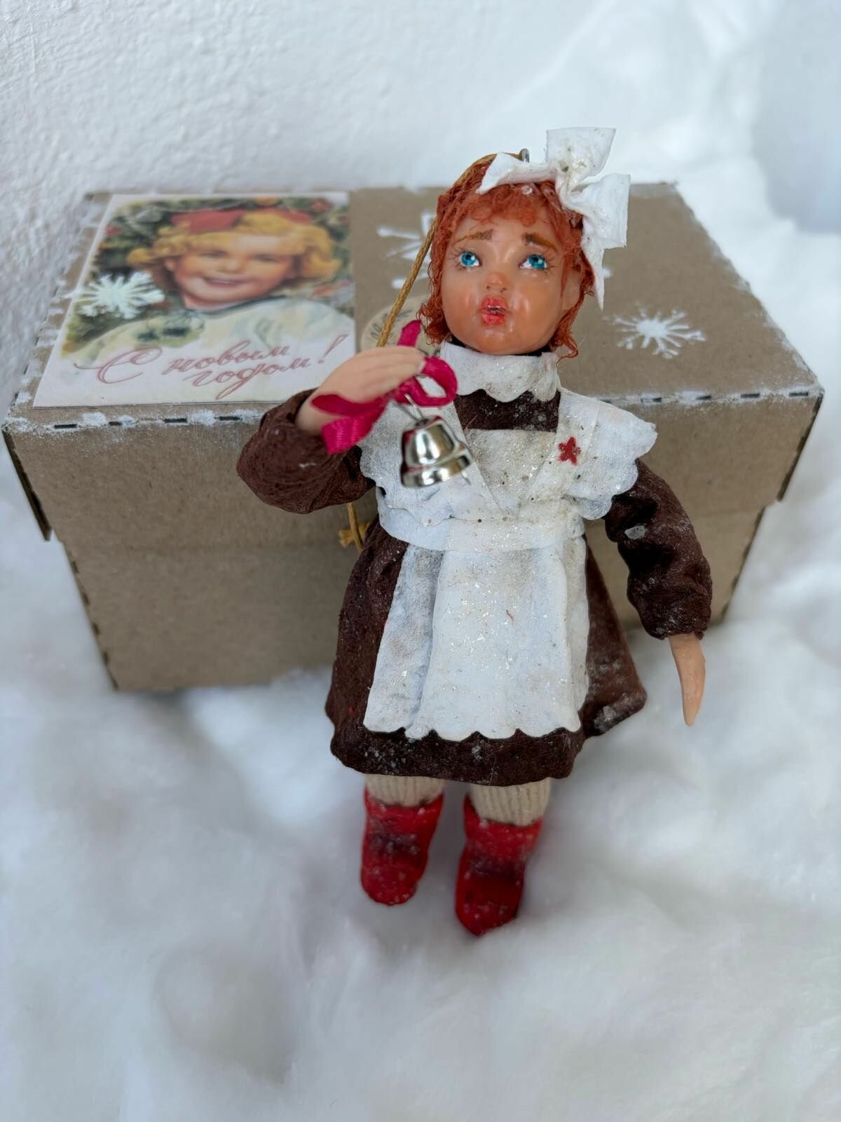 Ватная игрушка новогодняя