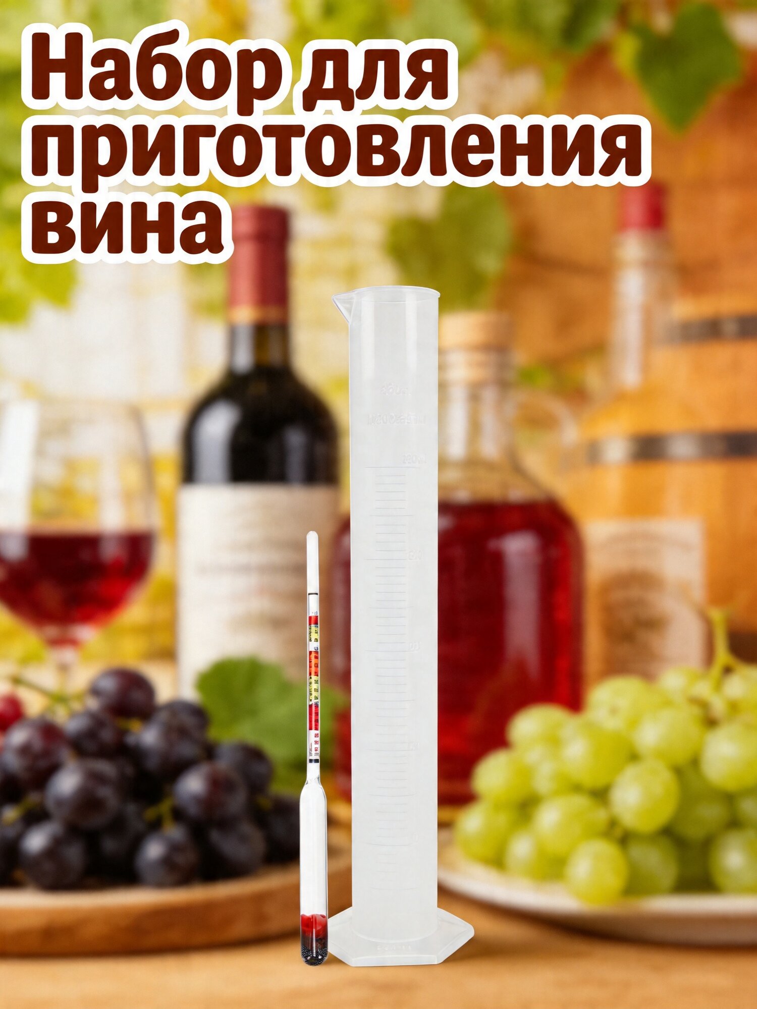 Набор Из 1 Шт Гидрометр Тройной Масштаб Для Пива Вина Напитков 30.00X8.00X8.00 См