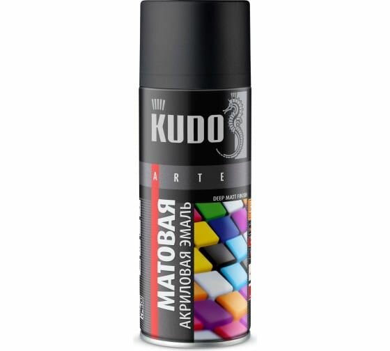 Краска аэрозоль акриловая RAL 9005 черная матовая 520 МЛ KUDO