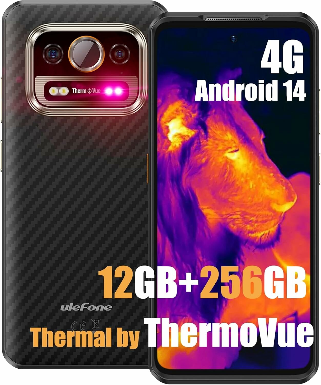Телефон Ulefone Armor 25T, тепловизор, 12 (6+6) + 256 ГБ, 6,78 дюйма, 6500 мАч