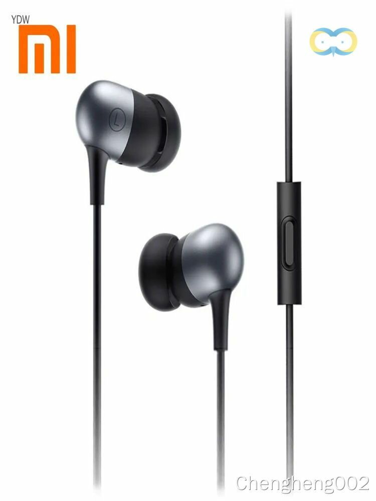 Наушники Xiaomi внутриканальные с микрофоном, проводные 3.5 мм, черные для телефона, гарнитура
