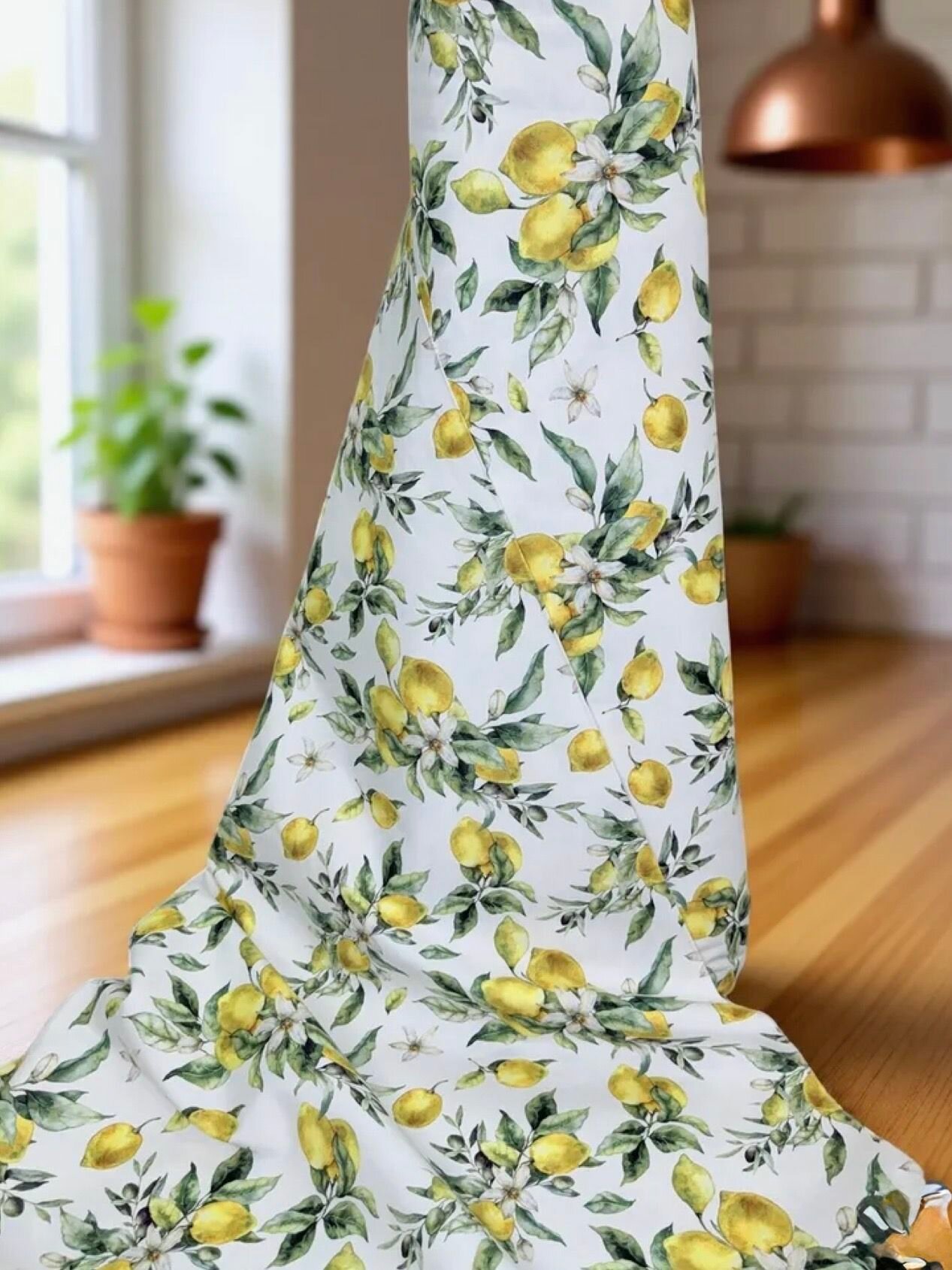 Ткань DUCK водоотталкивающая 200*180 см "Букет с лимоном"
