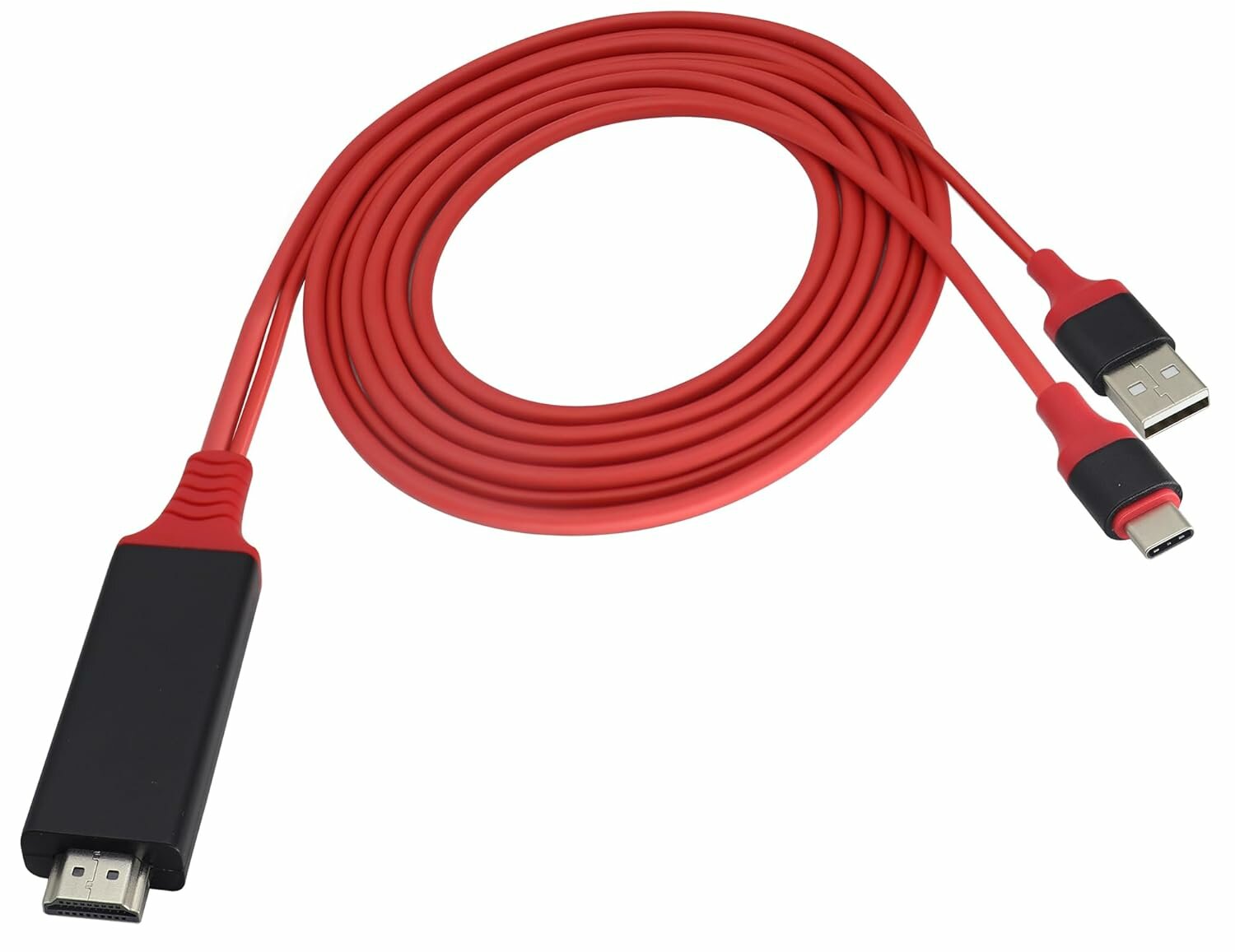 2-в 1 USB Type C HDMI кабель для телефона Android к телевизору адаптер с на ТВ 6 футов (1.8 м) поддержкой 4K PS4/PS5/Xbox One/NS монитор для консолей для монитора