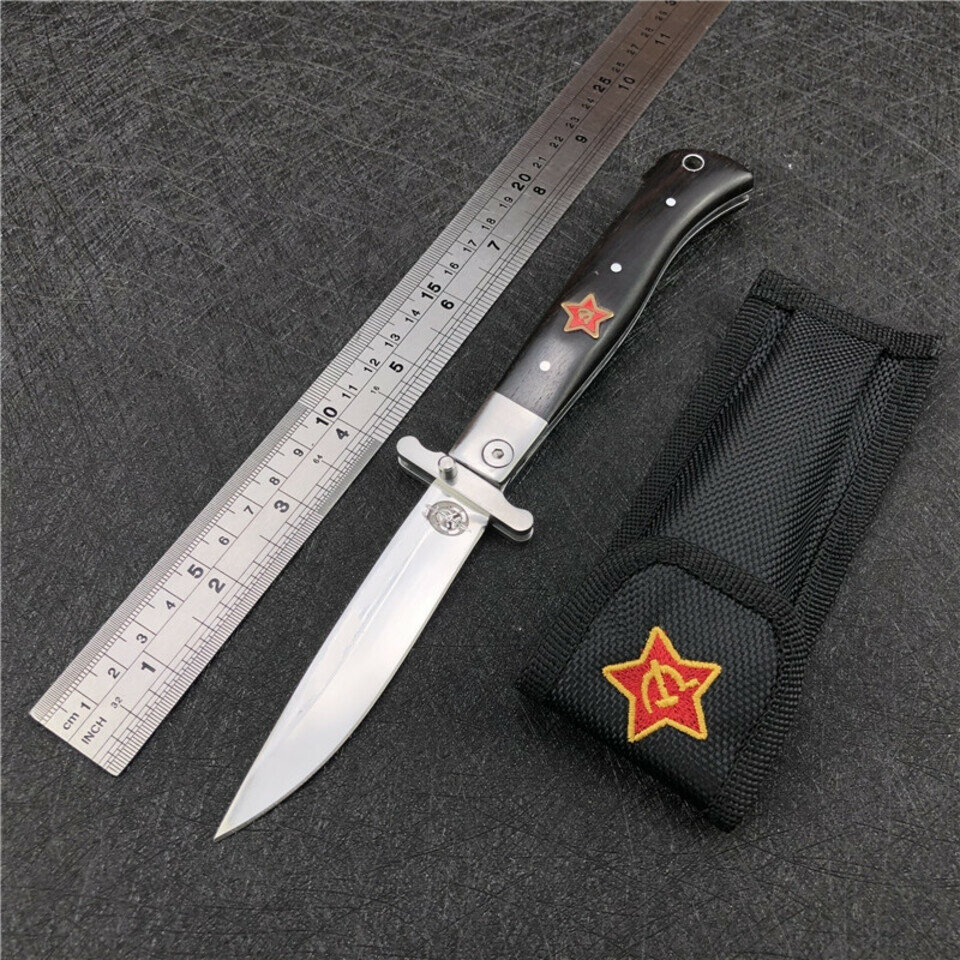 2024 Российский складной нож Finka NKVD с лезвием из стали 440C и деревянной рукоятью, EDC, охотничий, туристический, тактический карманный инструмент для активного отдыха