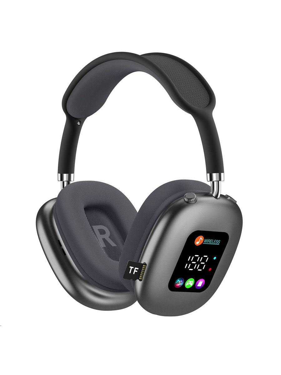 AMZ Max600 Носительный беспроводной наушник, с дисплеем, Bluetooth 5.4, поддержка TFCard, качество звука Hifi,30 часов