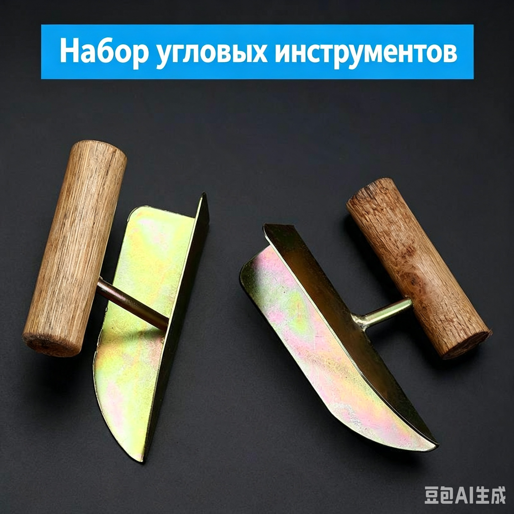 Нержавеющий сталь уголок для тянущих углов, внутренний уголок, шпатель для шпатлевки, 2 шт. деревянная ручка, 2 штуки