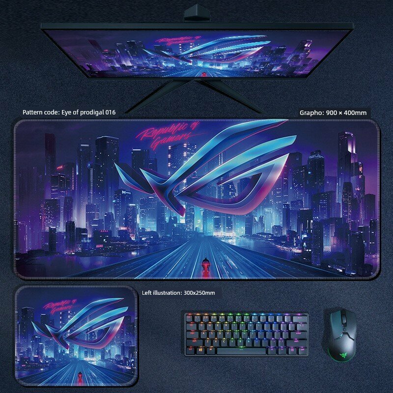 Гейминговая коврик для мыши ROG Glorious Eye, толщина 4 мм, размер 900x400 мм, для больших игровых столов,