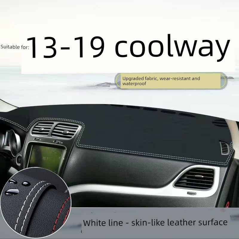 Передний солнцезащитный чехол из кожи для Dodge Caliber 2013-2019 с белой полосой - автомобильные аксессуары