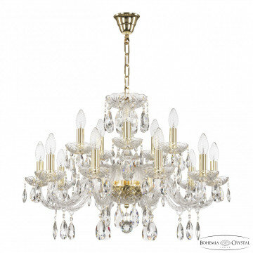 Люстра подвесная хрустальная Bohemia Ivele Crystal 117/10/240 G Leafs