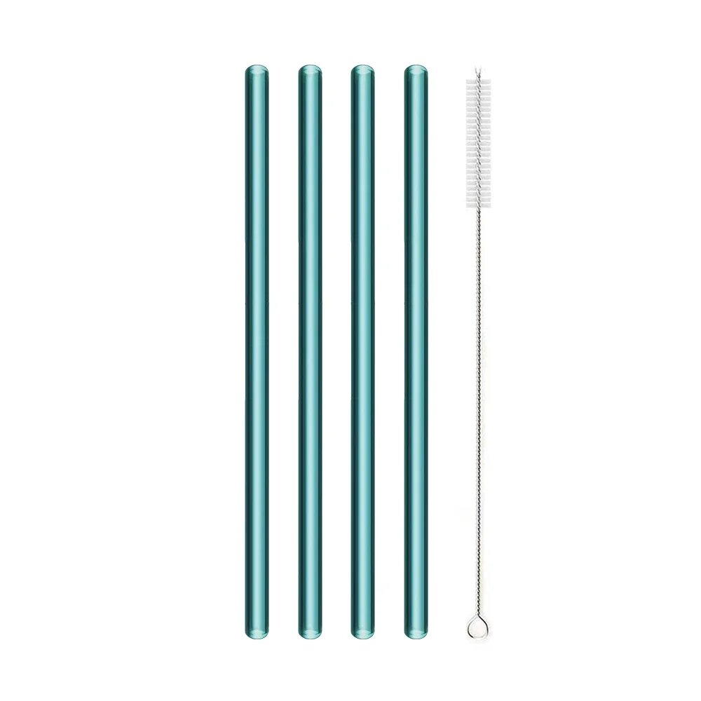 Зеленые стеклянные трубочки Uniturcky 200*8 мм 5Pcs Straight