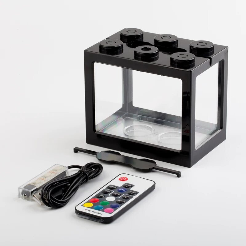 Средний черный аквариум с пультом дистанционного управления RGB USB