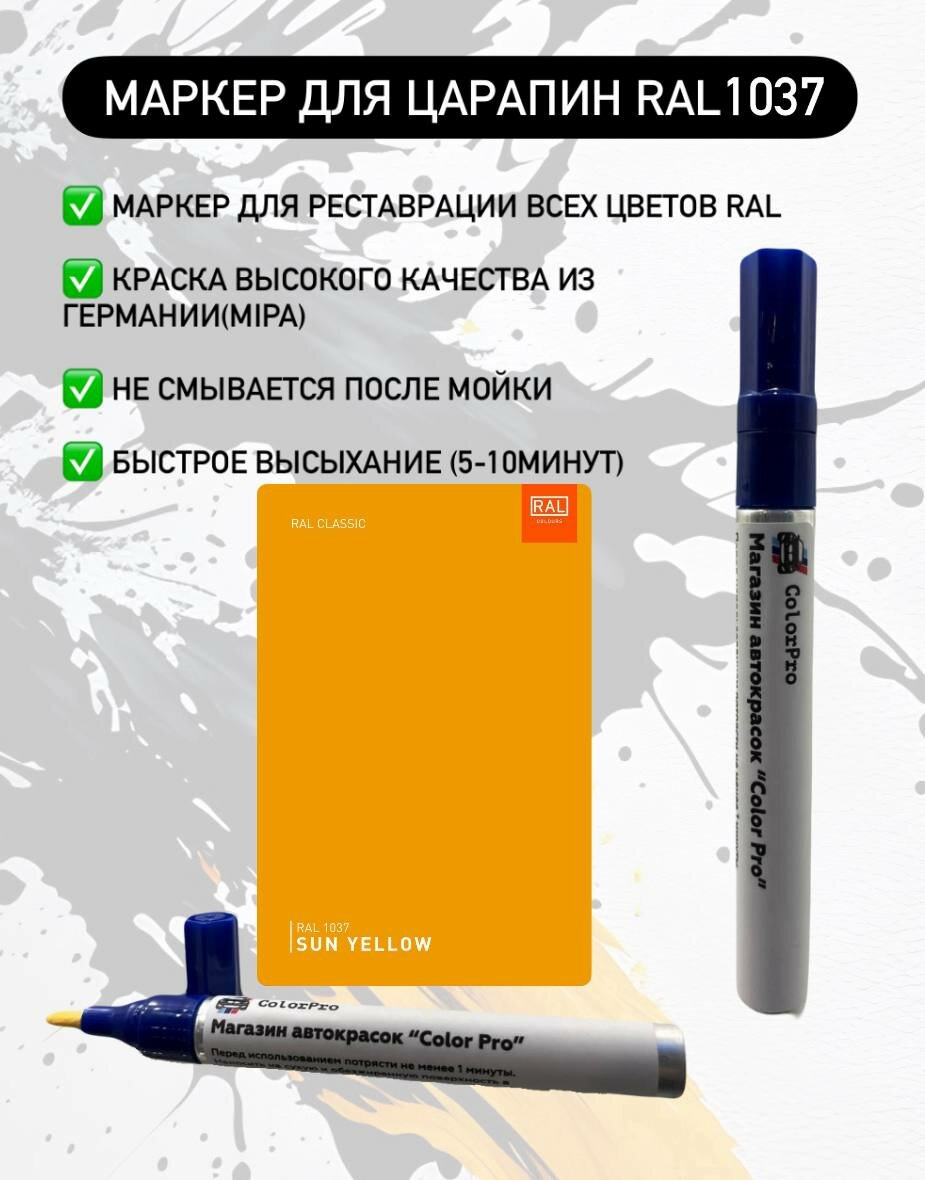 Маркер для царапин RAL 1037 Глянцевая
