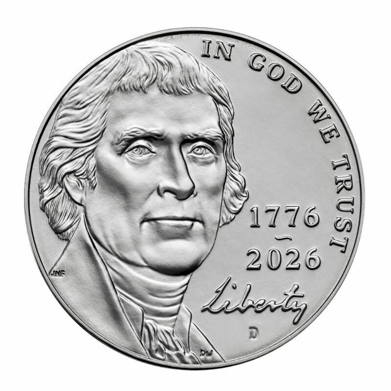 5 центов США 2026 г. 250 лет Независимости США P