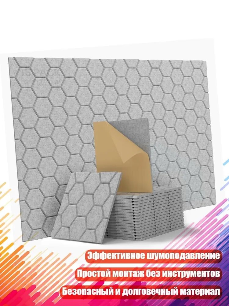 Шумопоглощающие стеновые панели для улучшения звукового опыта, Серый