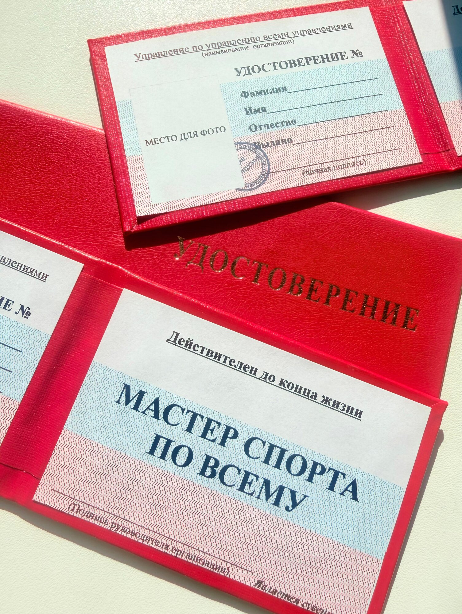 Удостоверение сувенирное ксива Мастер спорта по всему