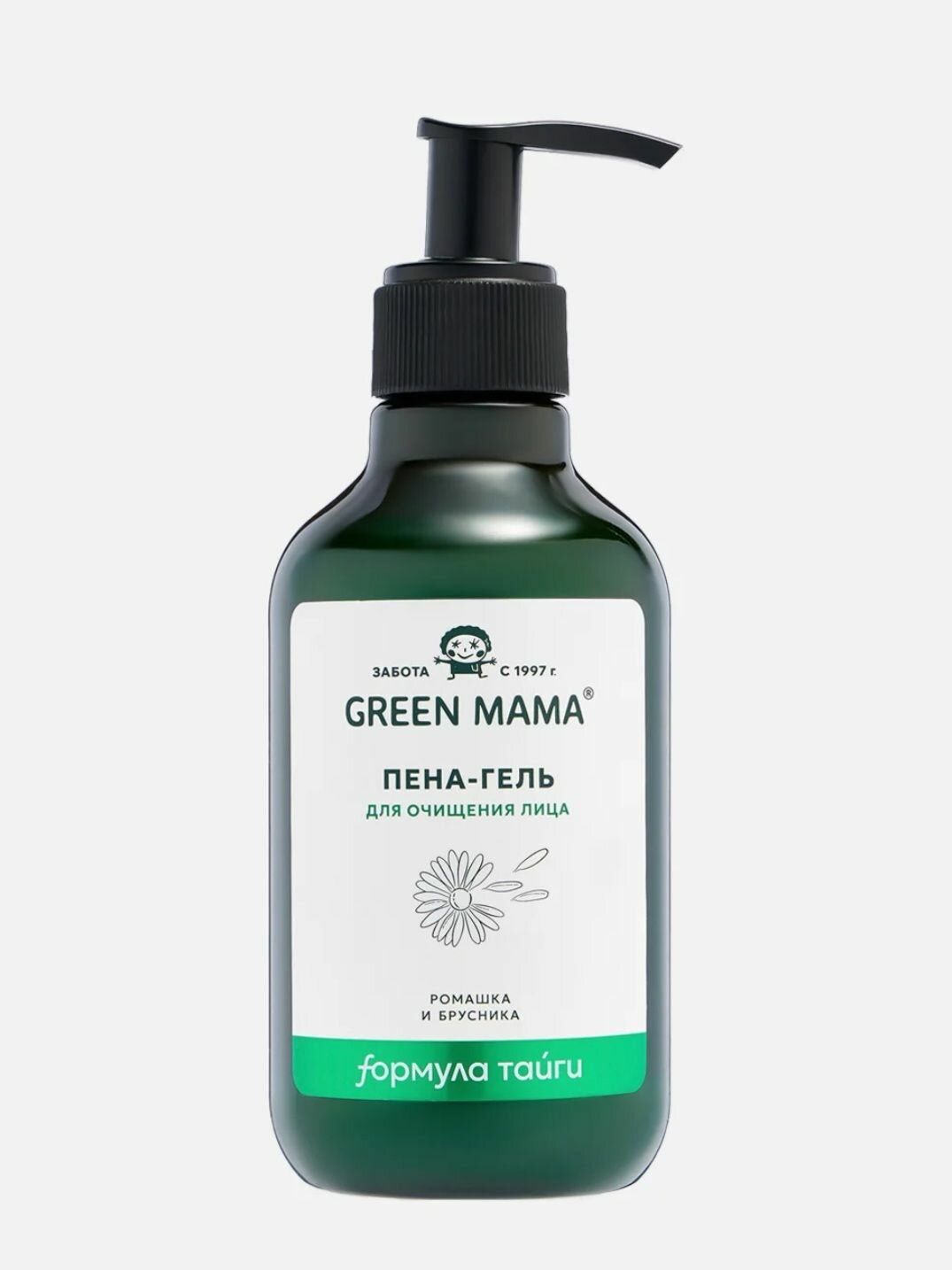 Пена-гель для умывания лица GREEN MAMA ромашка и брусника