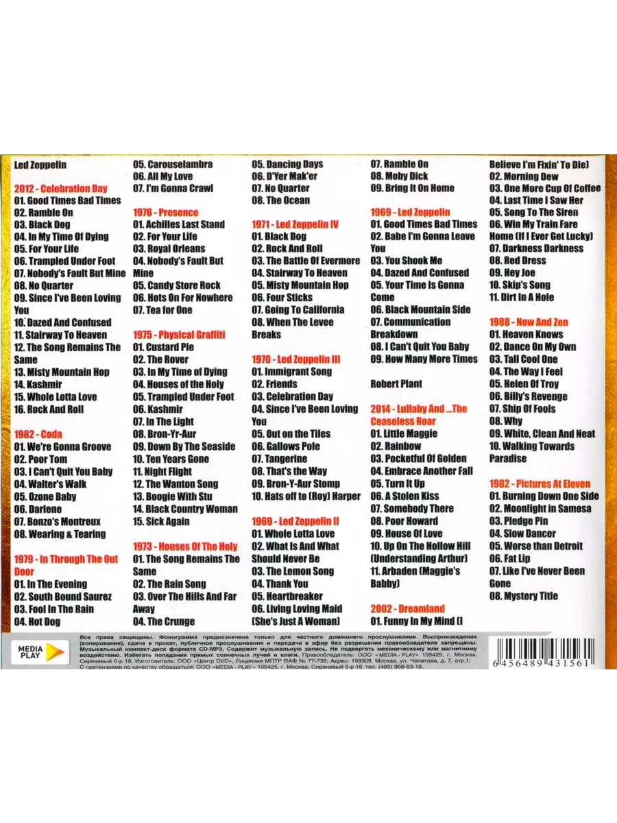 Led Zeppelin Gold Collection mp3 — фото 1