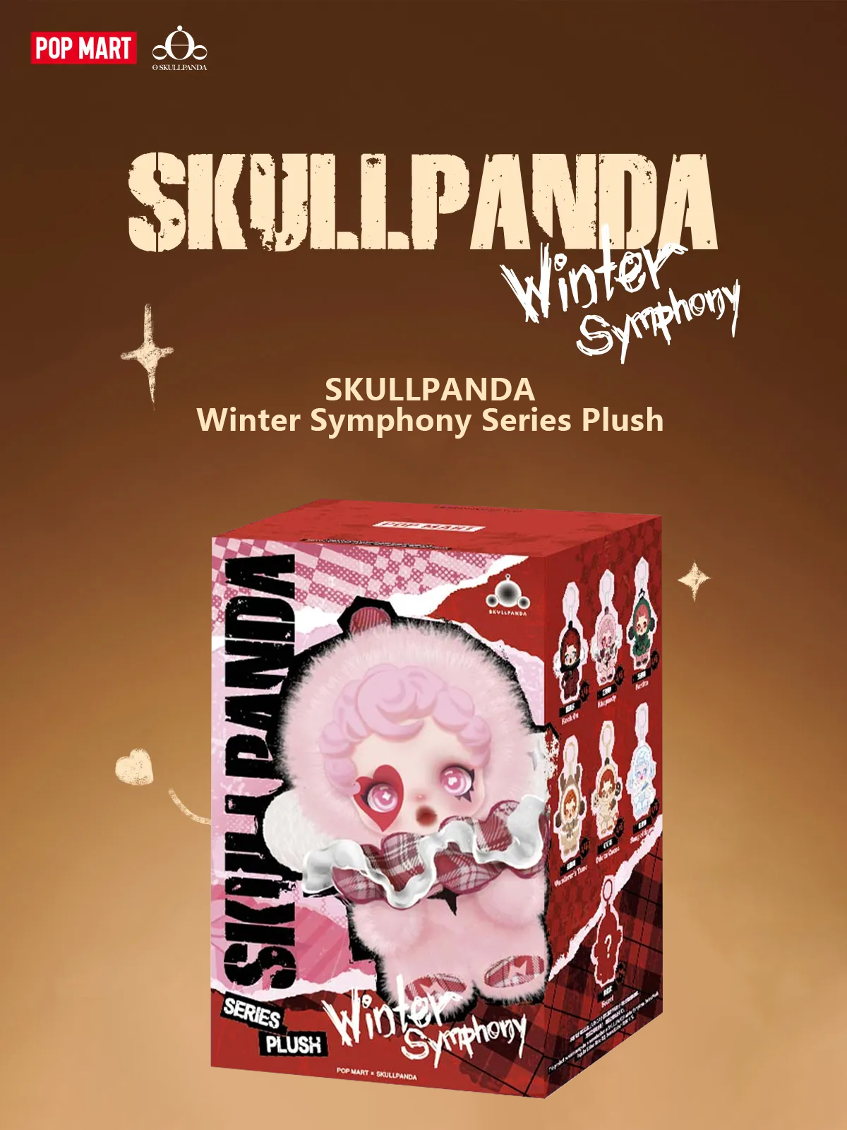 Коллекционная фигурка Слепая коробка SKULLPANDA Winter Symphony Series Plush Blind Box, слепая коробка,13.5cm,1 шт