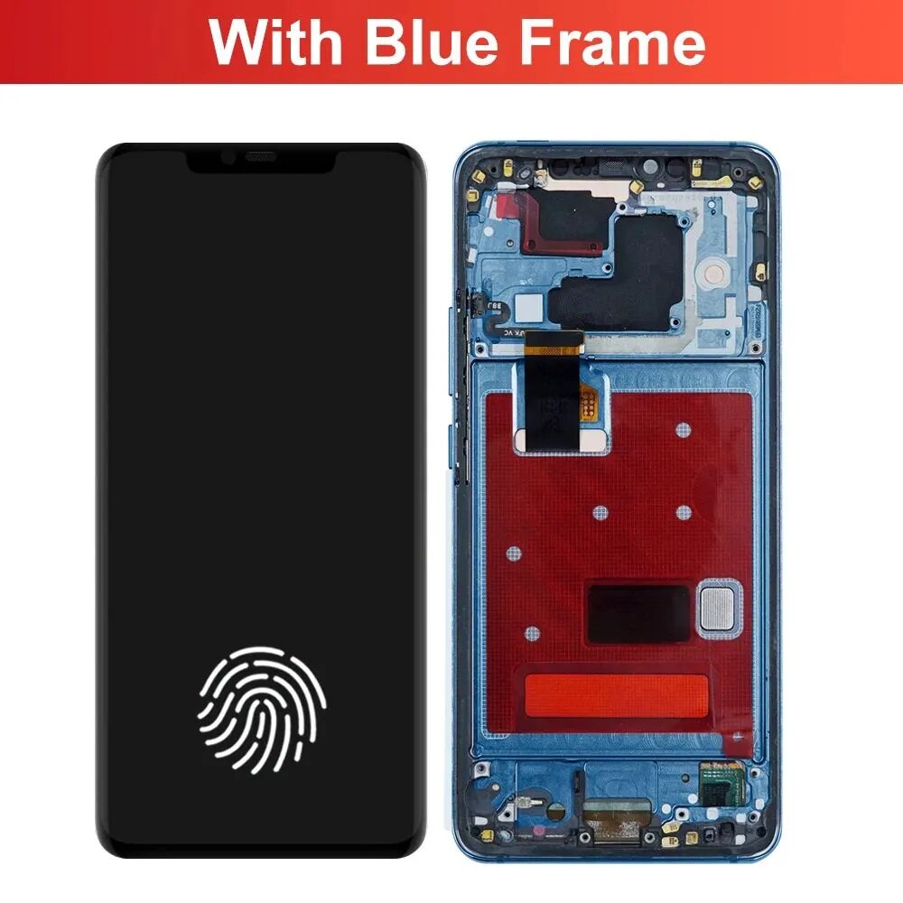 6,39-дюймовый OLED-дисплей для Huawei Mate 20 Pro, LYA-L09, LYA-L29, ЖК-дисплей с рамкой, сенсорный экран, панель управления, синий.