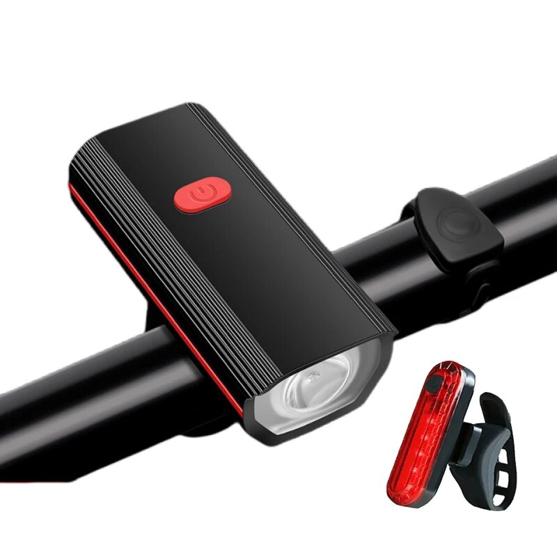 Велосипедный налобный фонарь USB, 3 режима Red and taillight