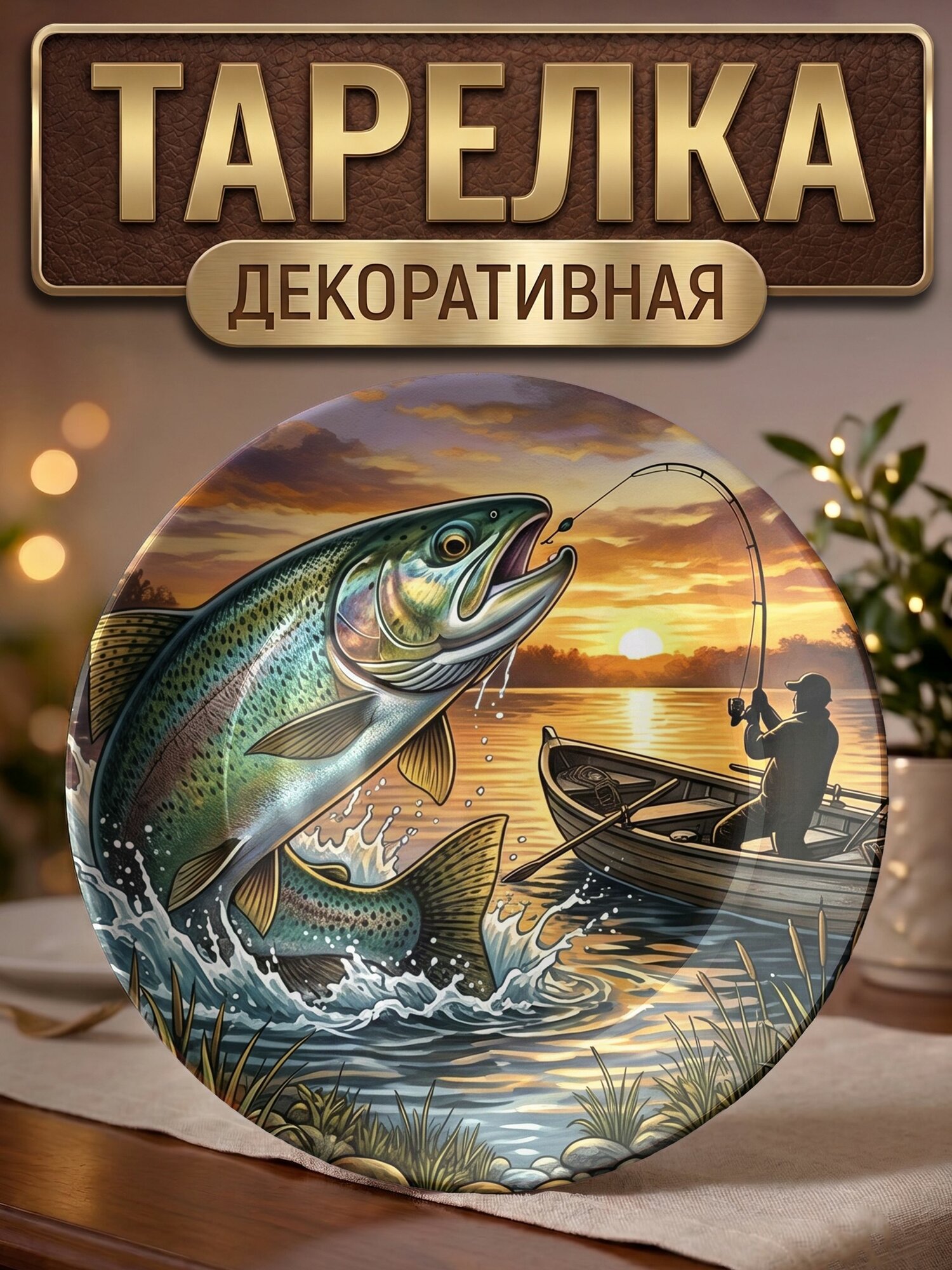Тарелка декоративная Большая рыба