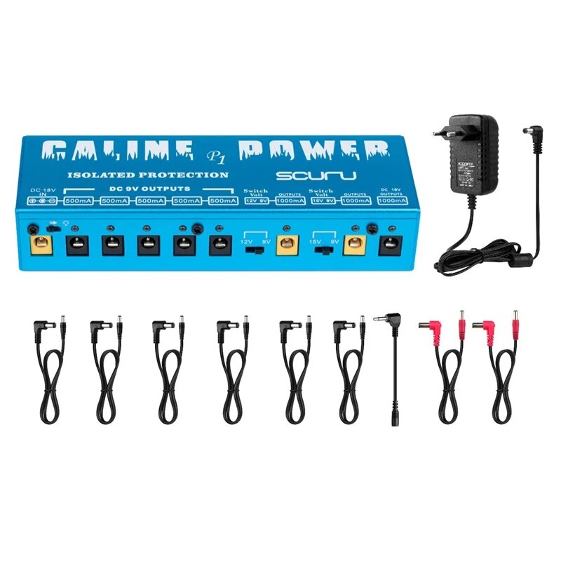 Блок питания Caline P1 18В 2А 8 выходов синий US Plug