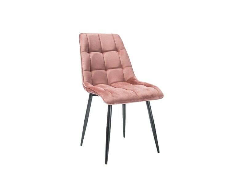 SandH Стул кухонный Signal CHIC Velvet Bluvel 52 (античный розовый/черный) Розовый