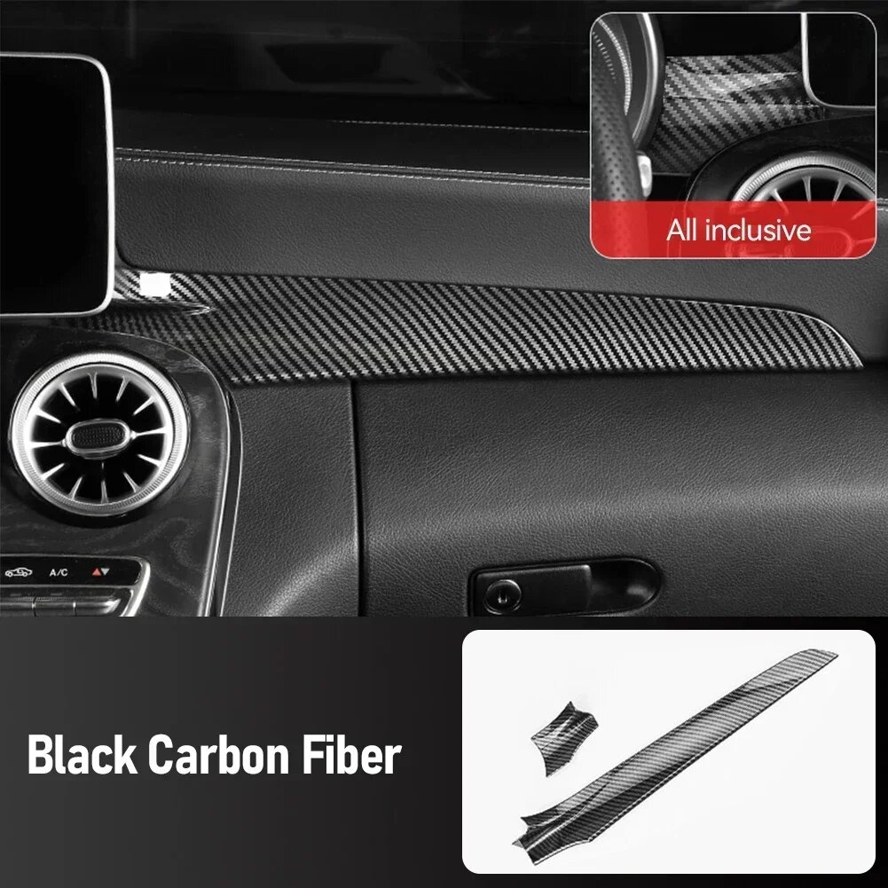 Накладка на приборную панель Black Carbon Fiber для Mercedes C/GLC