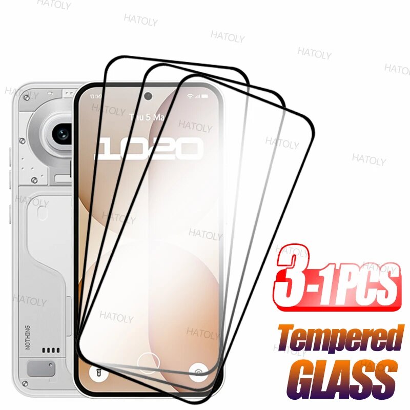 Защитное стекло для Nothing Phone 4a (3/2/1 шт.), полноэкранное, с полным 3PCS Tempered Glass
