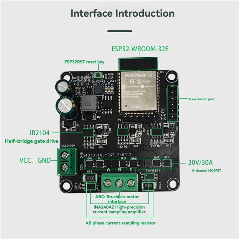 Simplefoc Мощный Двигатель Безмолвного Двигателя ESP32 20A Bless Motor Driver Board Simple FOC Модуль Модуля