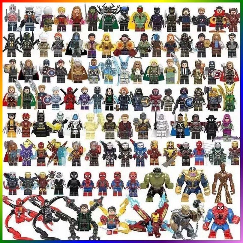 Набор фигурок Марвел Ле-го фигурки Marvel Супергерои случайно 22 штук Совместимость с конструктором Lego