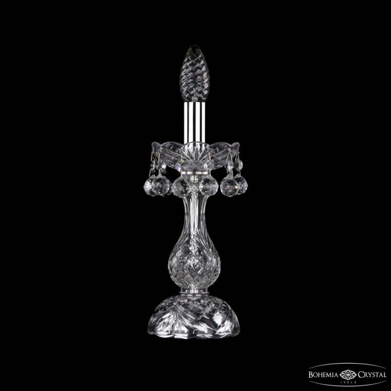 Настольная лампа декоративная Bohemia Ivele Crystal 1409 1409L/1-27 Ni