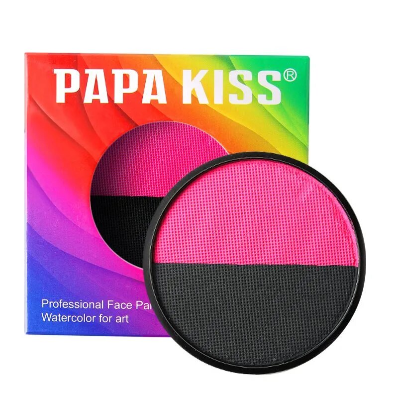 Аквагрим профессиональный PAPA KISS 2 в 1, двухцветный грим для лица и тела детской и взрослый, гипоаллергенная краска для грима и театра (30 г, 7.5 см)