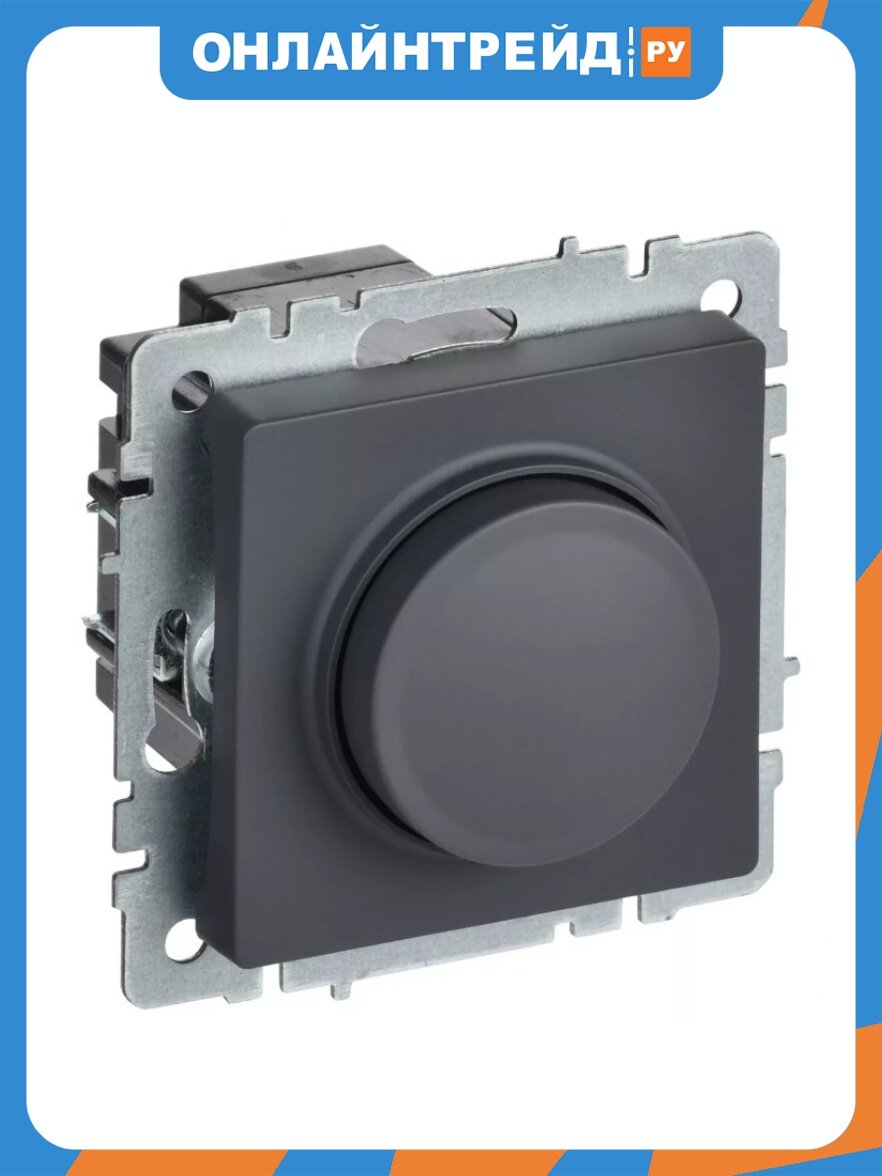 Светорегулятор Iek BRITE СП пов-наж. 600Вт СС10-1-0-БрГ граф, BR-D20-0600-K53