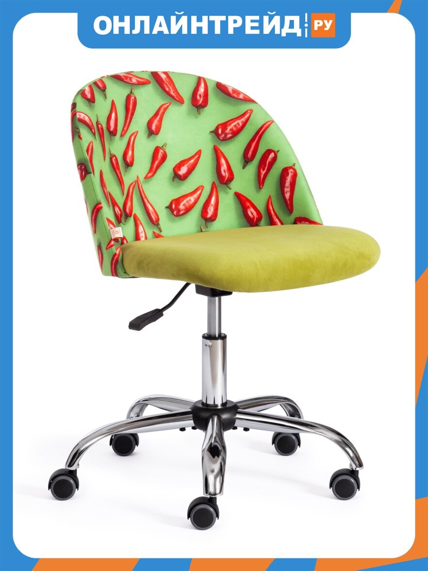 Кресло офисное Tetchair MELODY тканьфлок, олива, Botanica 03 pepper/23