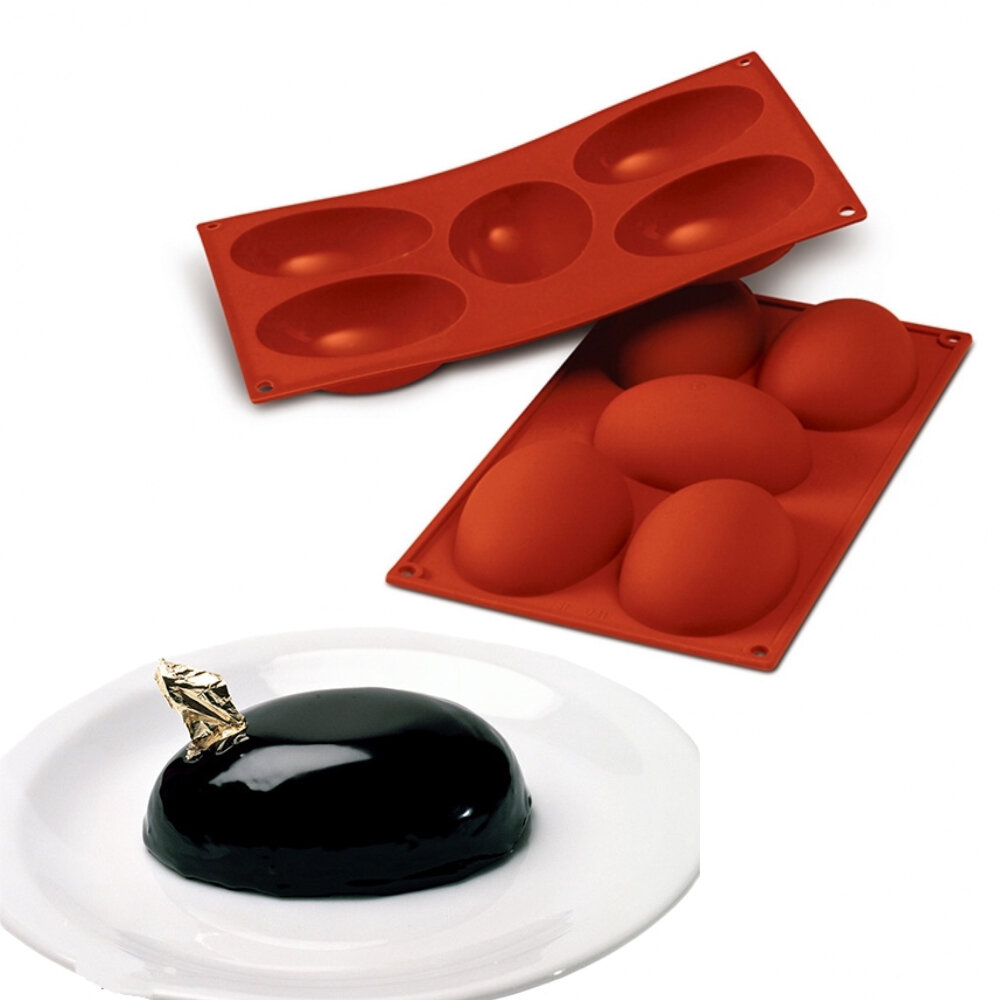Форма силиконовая силиконфлекс половинка яйца (h 36 мм, яч 5, 102 мм, 73 мм) шт.